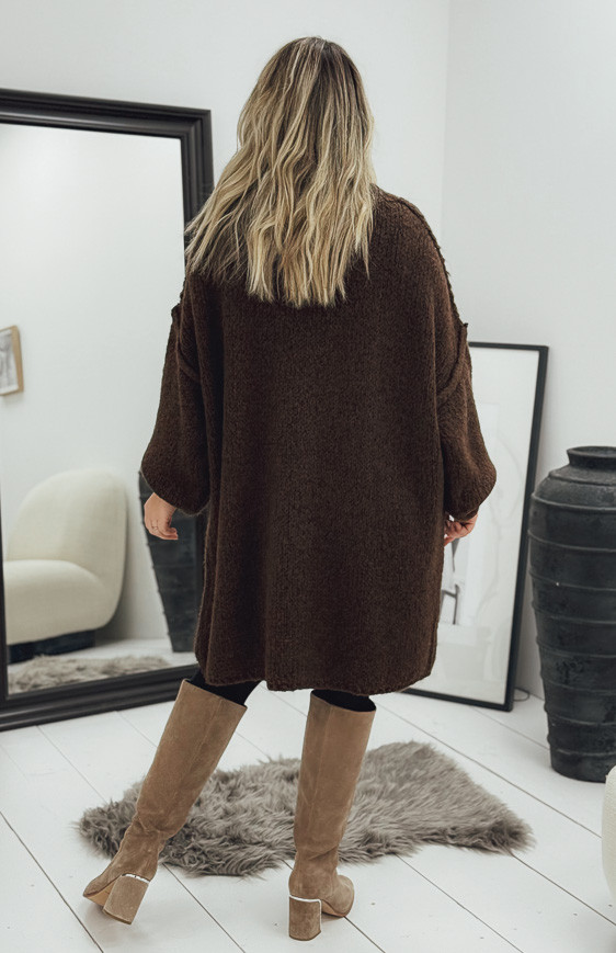Robe pull AXELLE chocolat - Robes Bohèmes - Boutique Keva